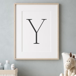 Letter Y Typography Wall Art | Letter Y Wall Art Print | Home Decor ...
