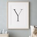 Letter Y Typography Wall Art | Letter Y Wall Art Print | Home Decor ...