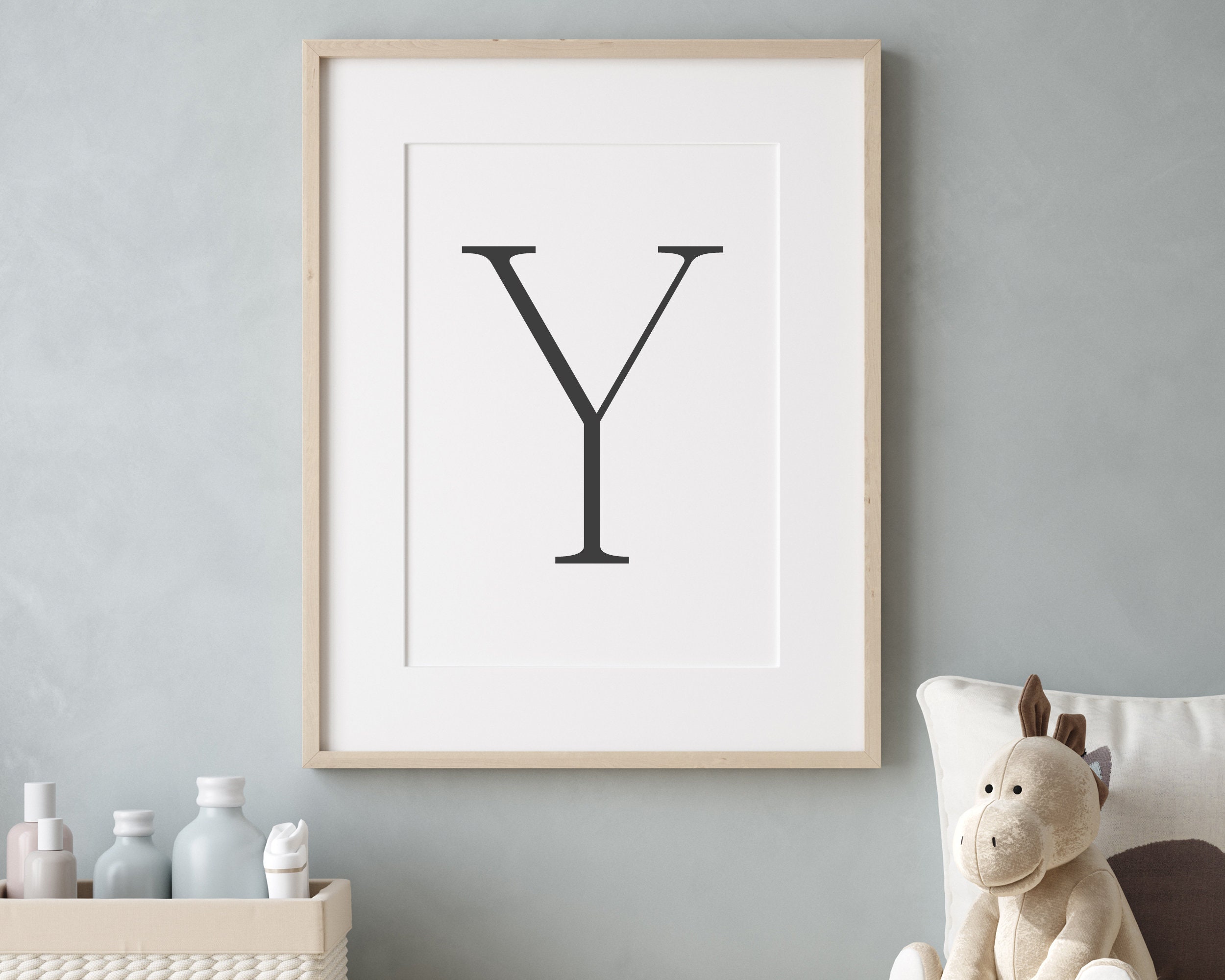 Letter Y Typography Wall Art | Letter Y Wall Art Print | Home Decor ...
