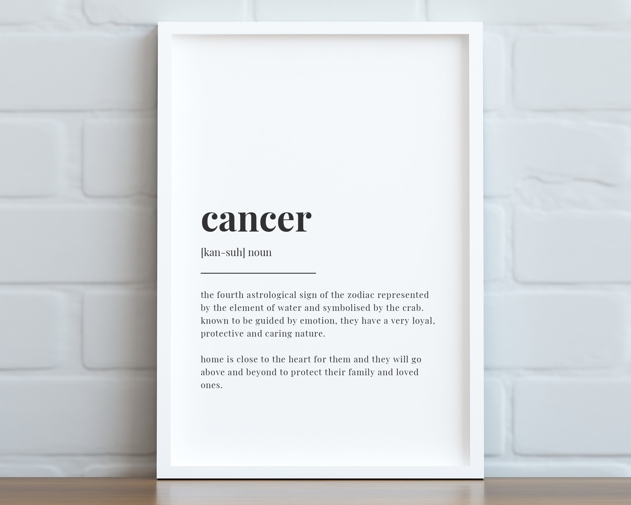 CANCER DEFINITION PRINT Wall Art Print Cancer Print Gift | Etsy