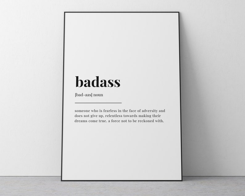 BADASS DEFINITION PRINT | Wall Art Print | Badass Print | Definition ...