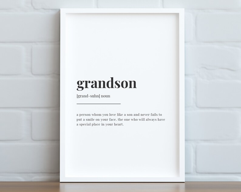 GRANDSON DEFINITION PRINT Wall Art Print Gift for Grandson - Etsy