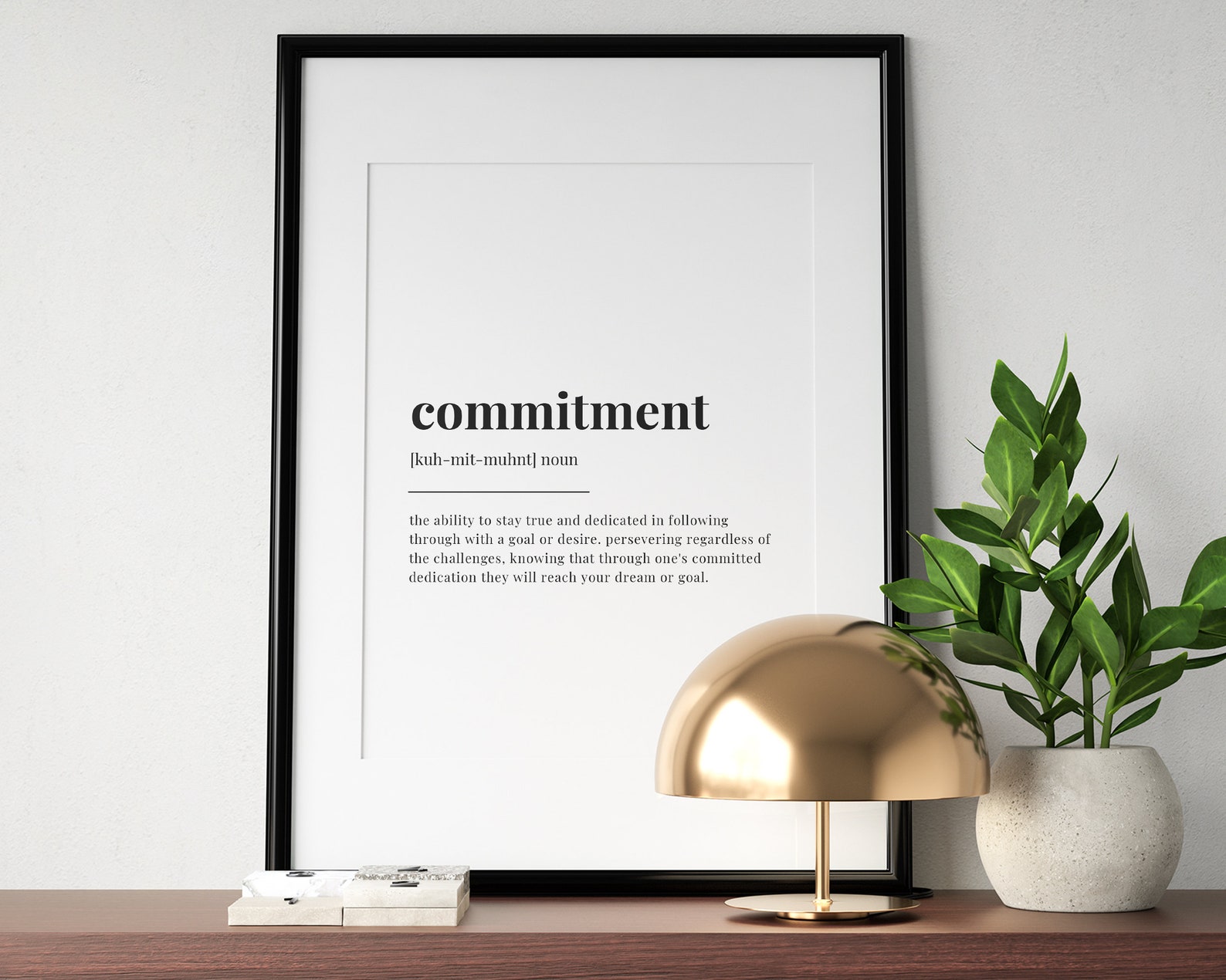 COMMITMENT DEFINITION PRINT | Wall Art Print | Commitment Print ...