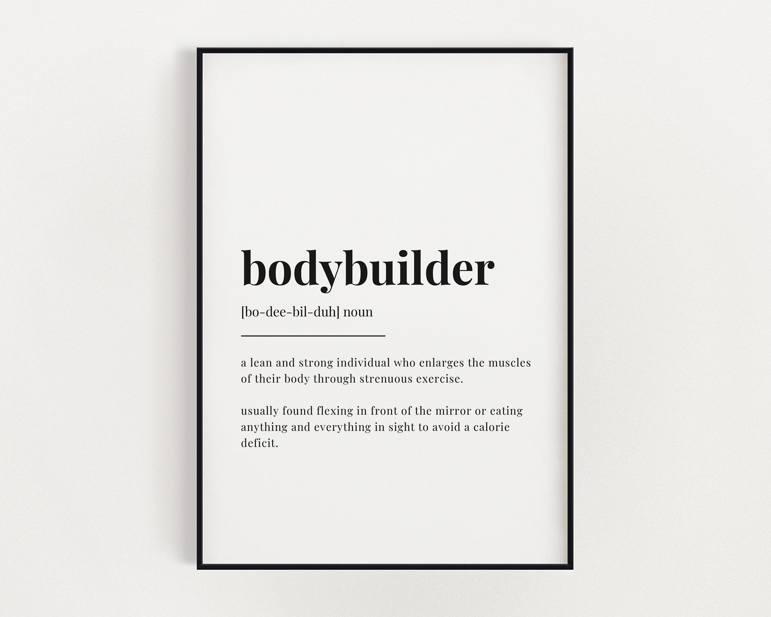 BODYBUILDER DEFINITION MEANING Printable Wall Art | Etsy