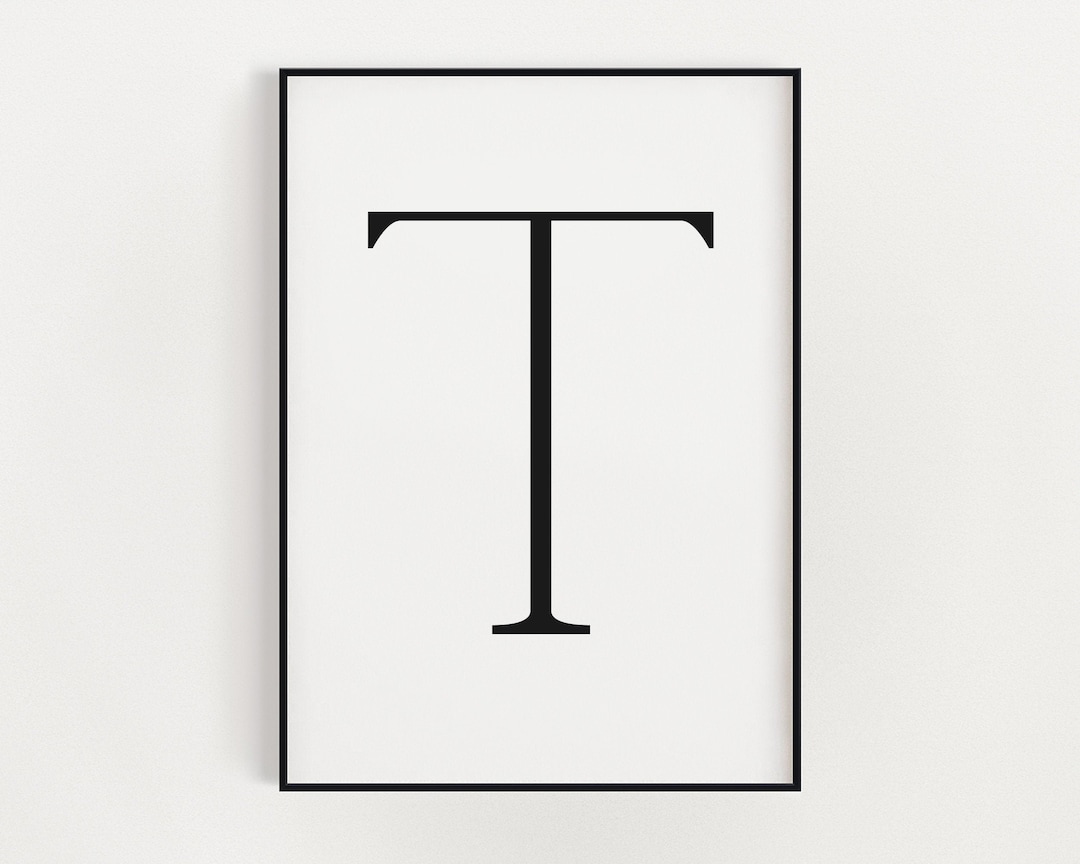 Letter T Typography Wall Decor | Letter T Wall Art Print | Home Decor ...