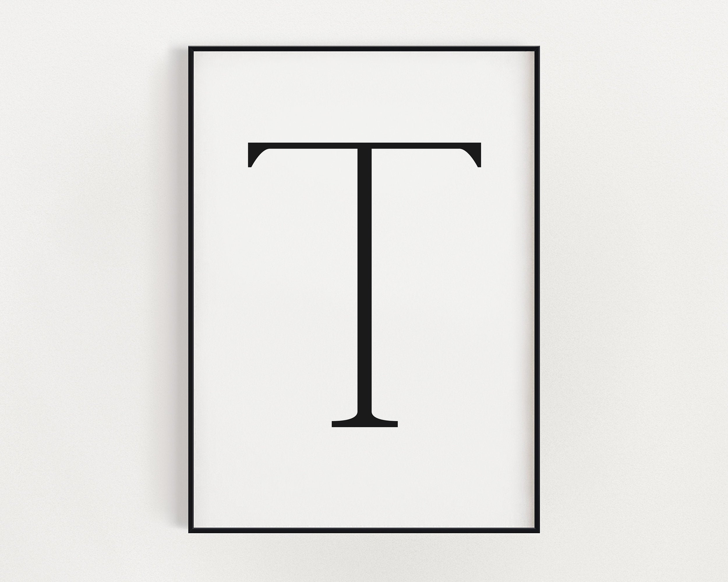 Letter T Typography Wall Decor Letter T Wall Art Print Home - Etsy UK