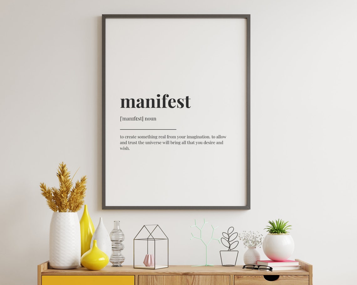 MANIFEST DEFINITION MEANING Printable Wall Art Law of | Etsy