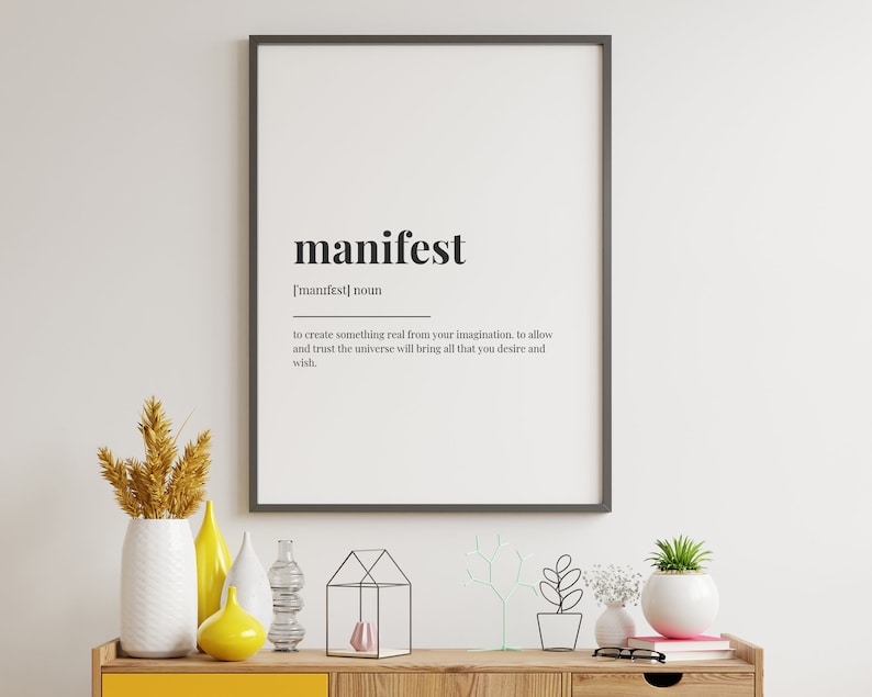 MANIFEST DEFINITION MEANING Printable Wall Art Law of | Etsy