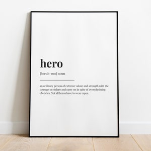 HERO DEFINITION PRINT | Printable Wall Art | Instant Download ...