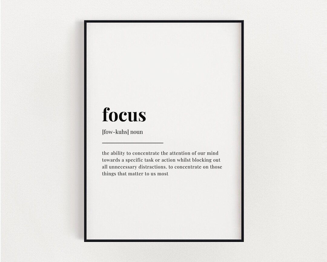 FOCUS DEFINITION PRINT | Wall Art Print | Focus Print | Definition ...