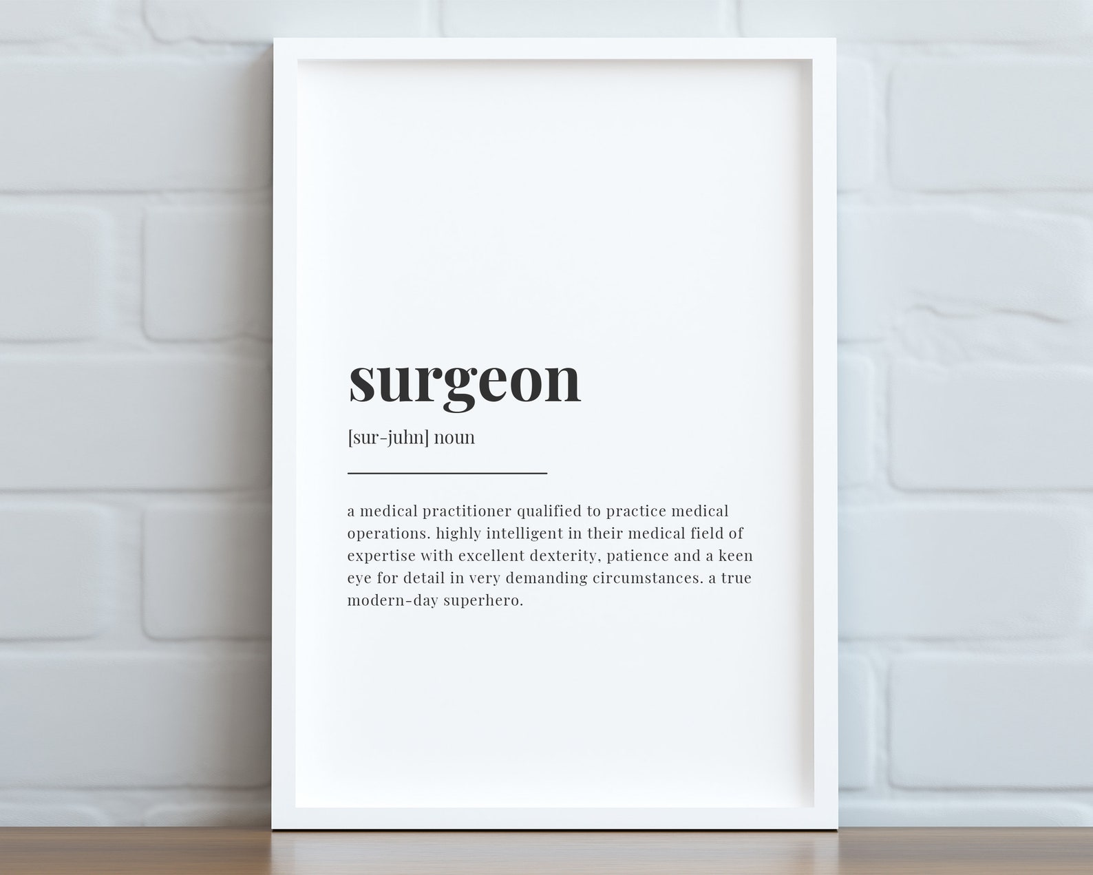 SURGEON DEFINITION PRINT | Wall Art Print | Gift for Surgeon ...