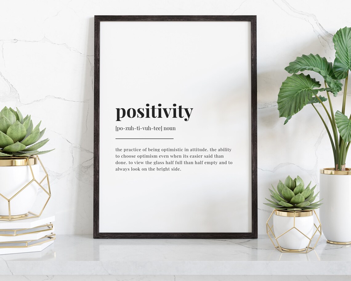 Positivity Definition Meaning Printable Wall Art Wall | Etsy