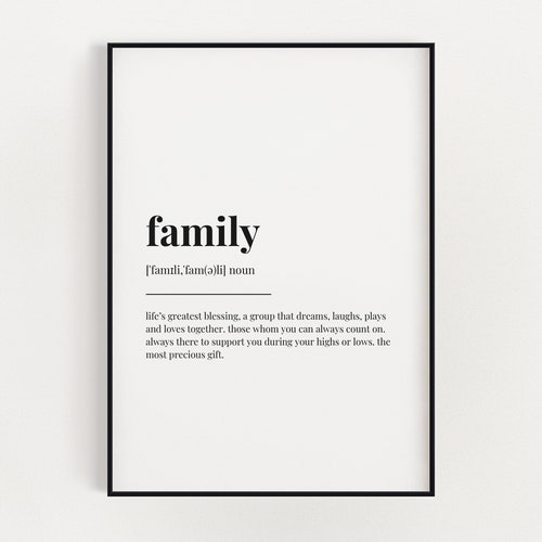 FAMILY DEFINITION MEANING Printable Wall Art Home Décor - Etsy