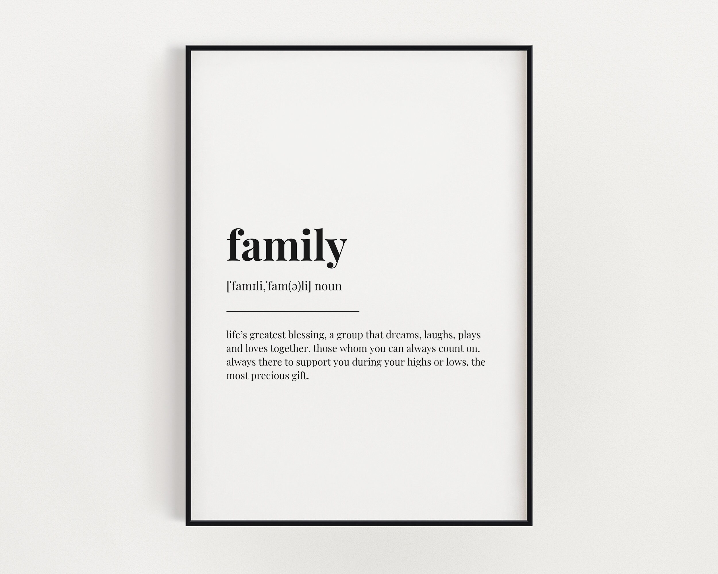 FAMILY DEFINITION MEANING Printable Wall Art Home Décor - Etsy UK