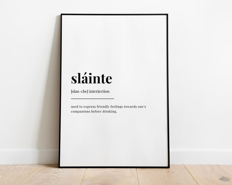 Slainte Definition Meaning Printable Wall Art Wall Decor - Etsy