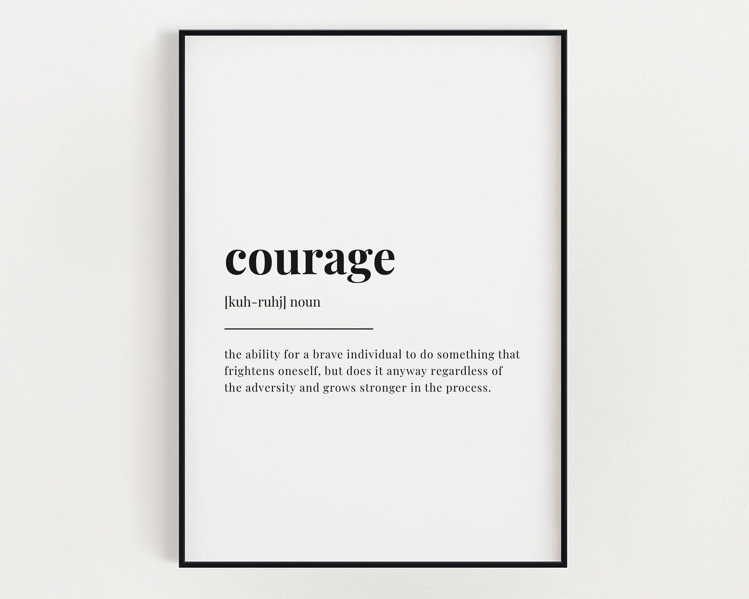 COURAGE DEFINITION PRINT Digital Download Printable Wall - Etsy