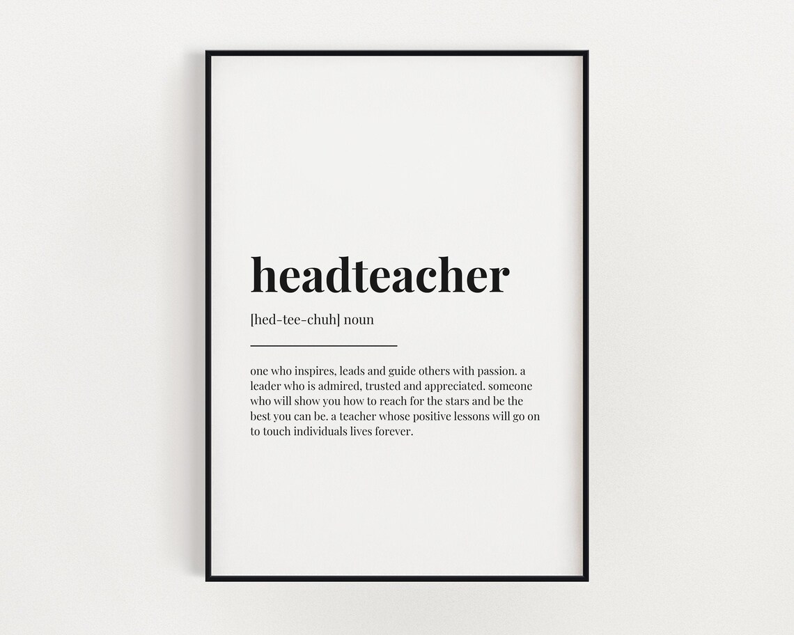 HEADTEACHER DEFINITION PRINT, Digital Download, Printable Wall Art ...
