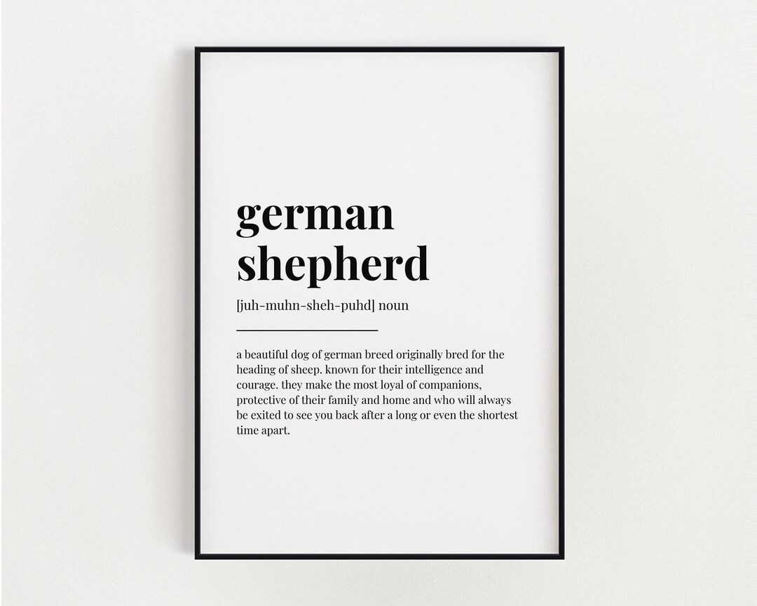 GERMAN SHEPHERD DEFINITION Meaning| Digital Download | Printable Wall ...