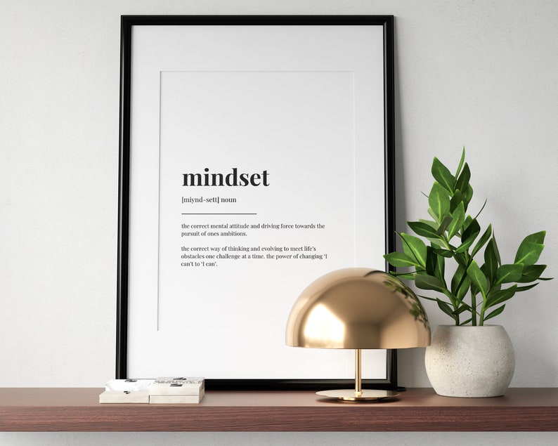 MINDSET DEFINITION MEANING | Printable Wall Art | Motivational Print ...