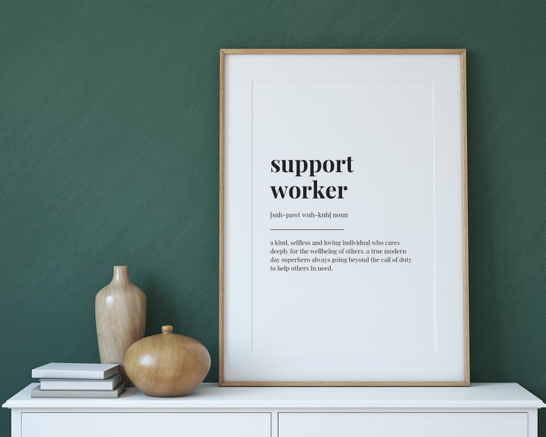 SUPPORT WORKER DEFINITION Print Printable Wall Art Gift - Etsy