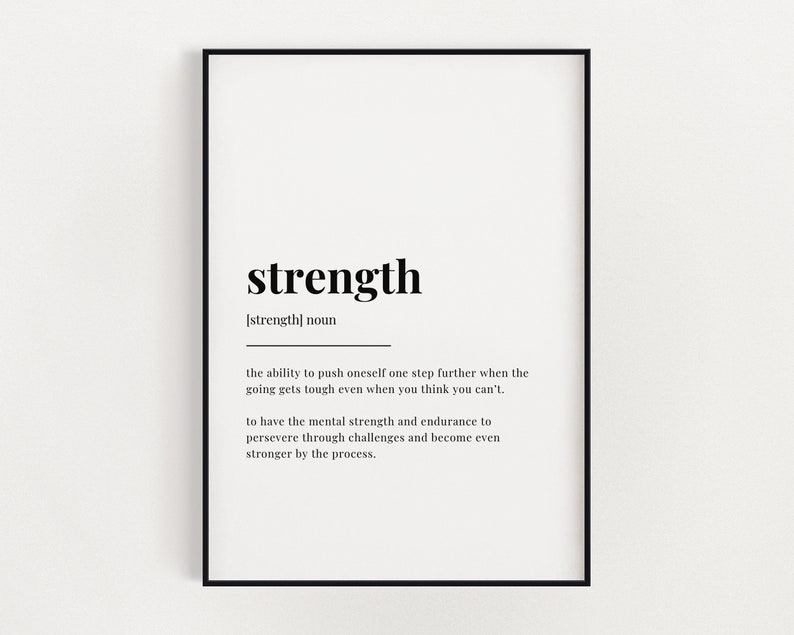 STRENGTH DEFINITION PRINT Wall Art Print Strength Print - Etsy