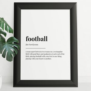 FOOTBALL DEFINITION PRINT | Printable Wall Art | Instant Download ...