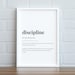 DISCIPLINE DEFINITION PRINT Digital Download Printable Wall Art ...