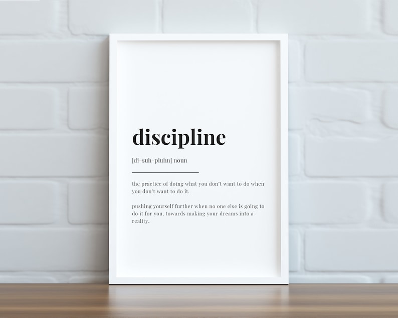 DISCIPLINE DEFINITION PRINT Digital Download Printable - Etsy