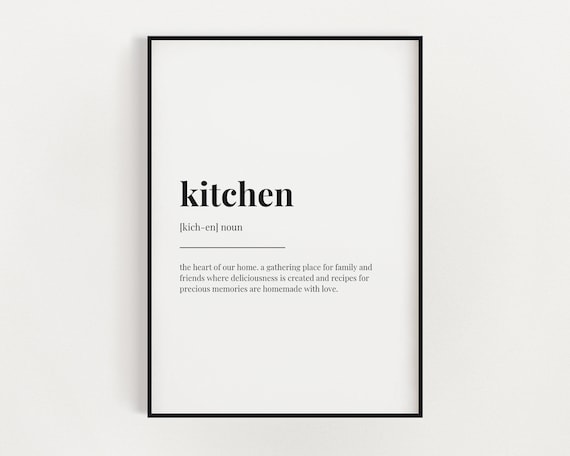 KITCHEN DEFINITION PRINT Wall Art Print Kitchen Print | Etsy UK