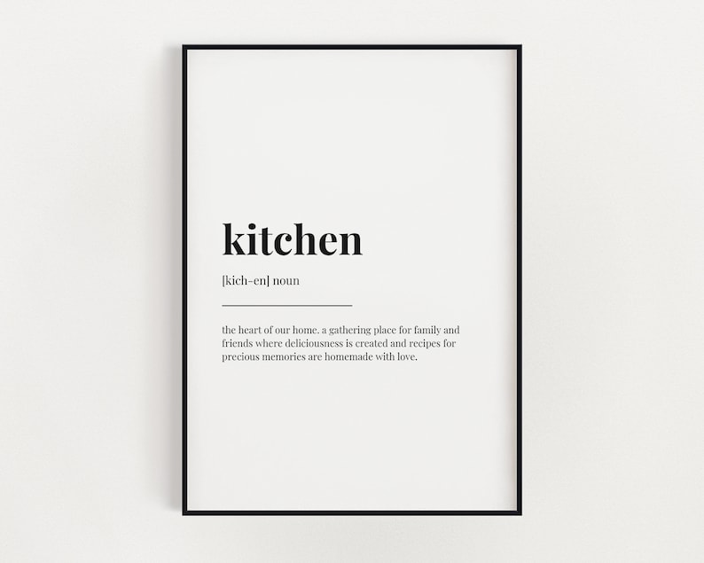 KITCHEN DEFINITION PRINT Wall Art Print Kitchen Print - Etsy UK