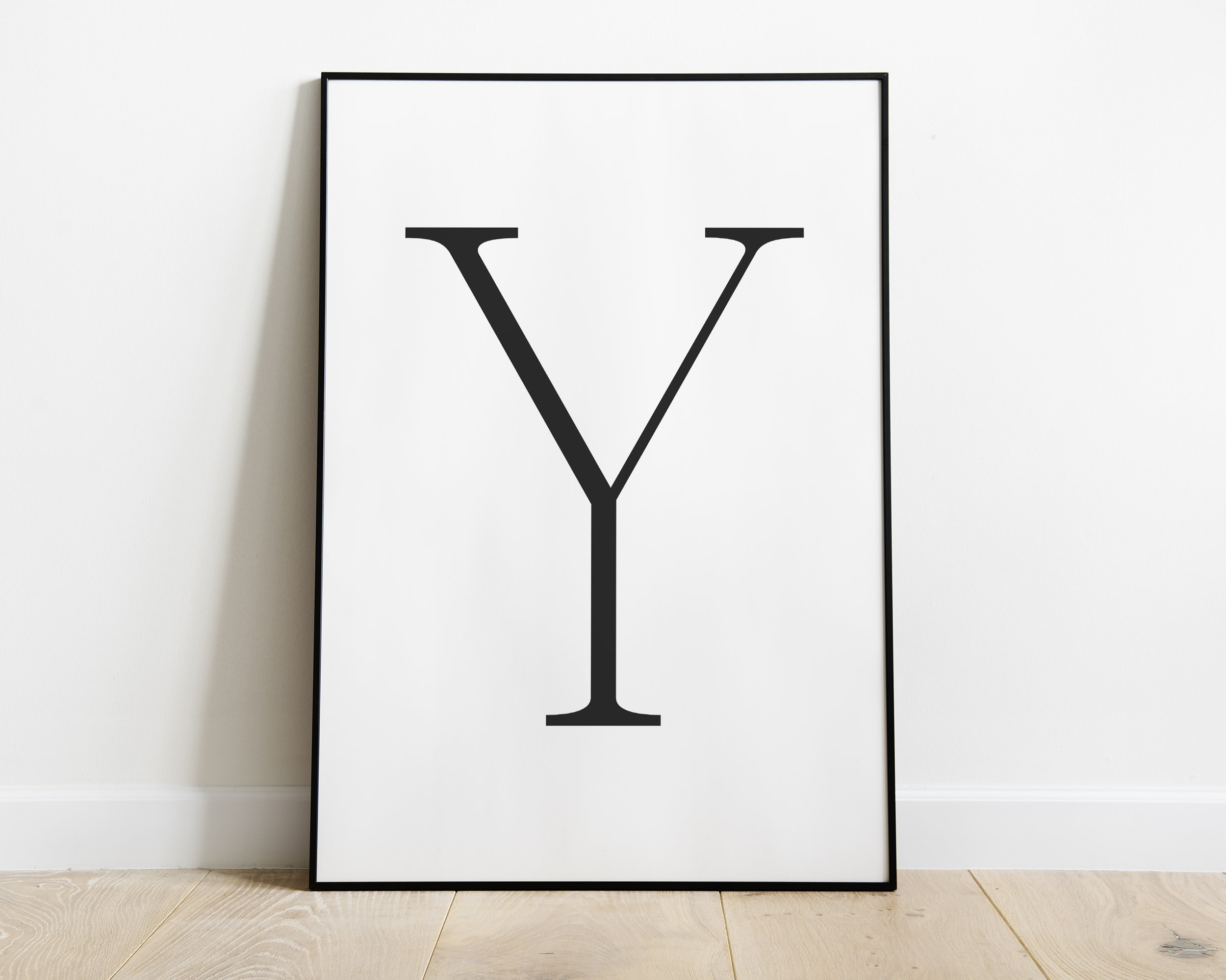 Letter Y Typography Wall Art | Letter Y Wall Art Print | Home Decor ...
