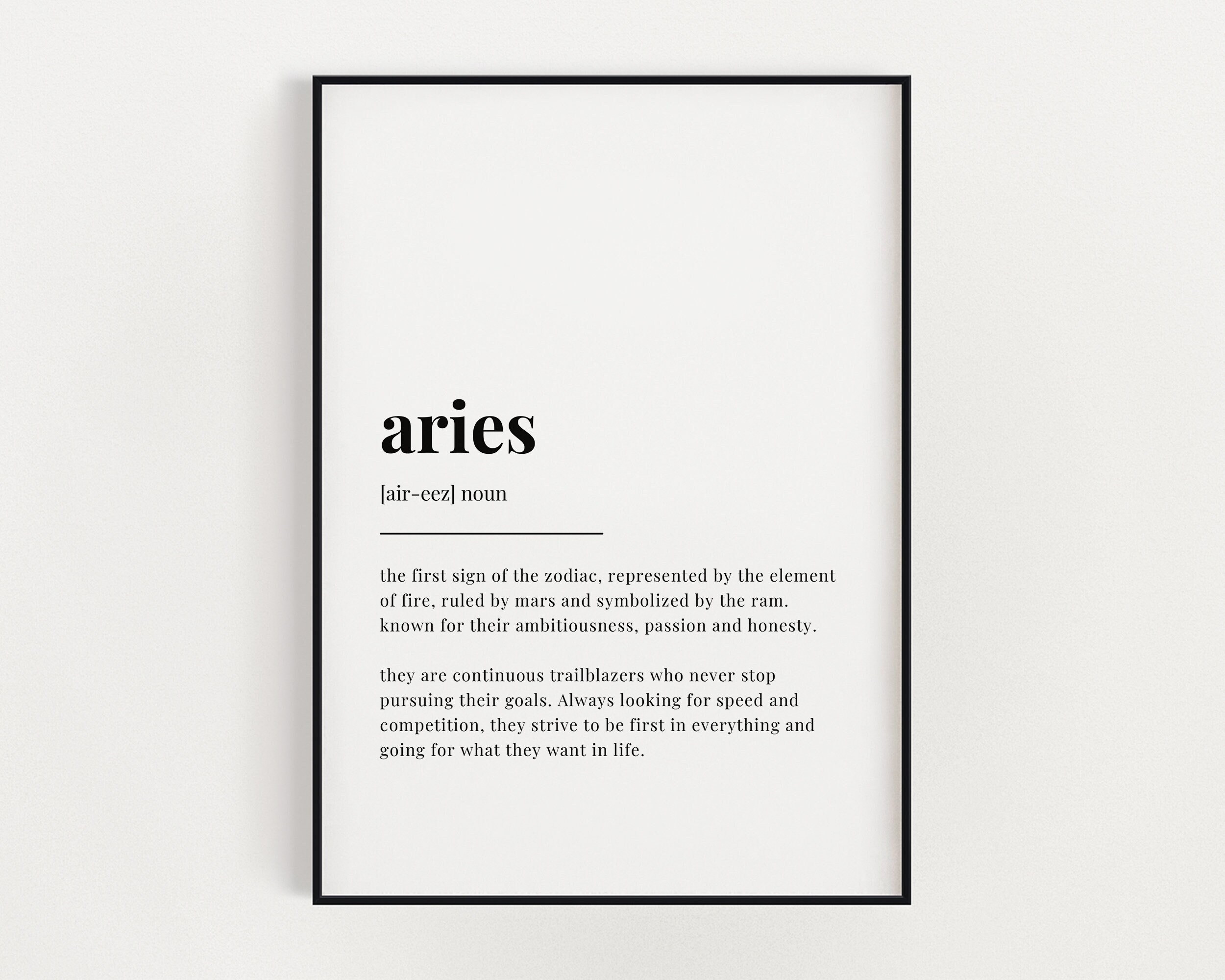 Instant Download Printable Wall Art Aries Definition Meaning - Etsy