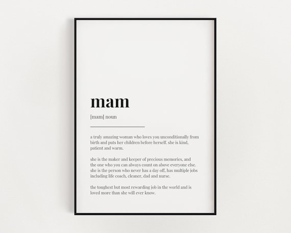 Mam Definition Meaning Printable Wall Art Wall Decor | Etsy