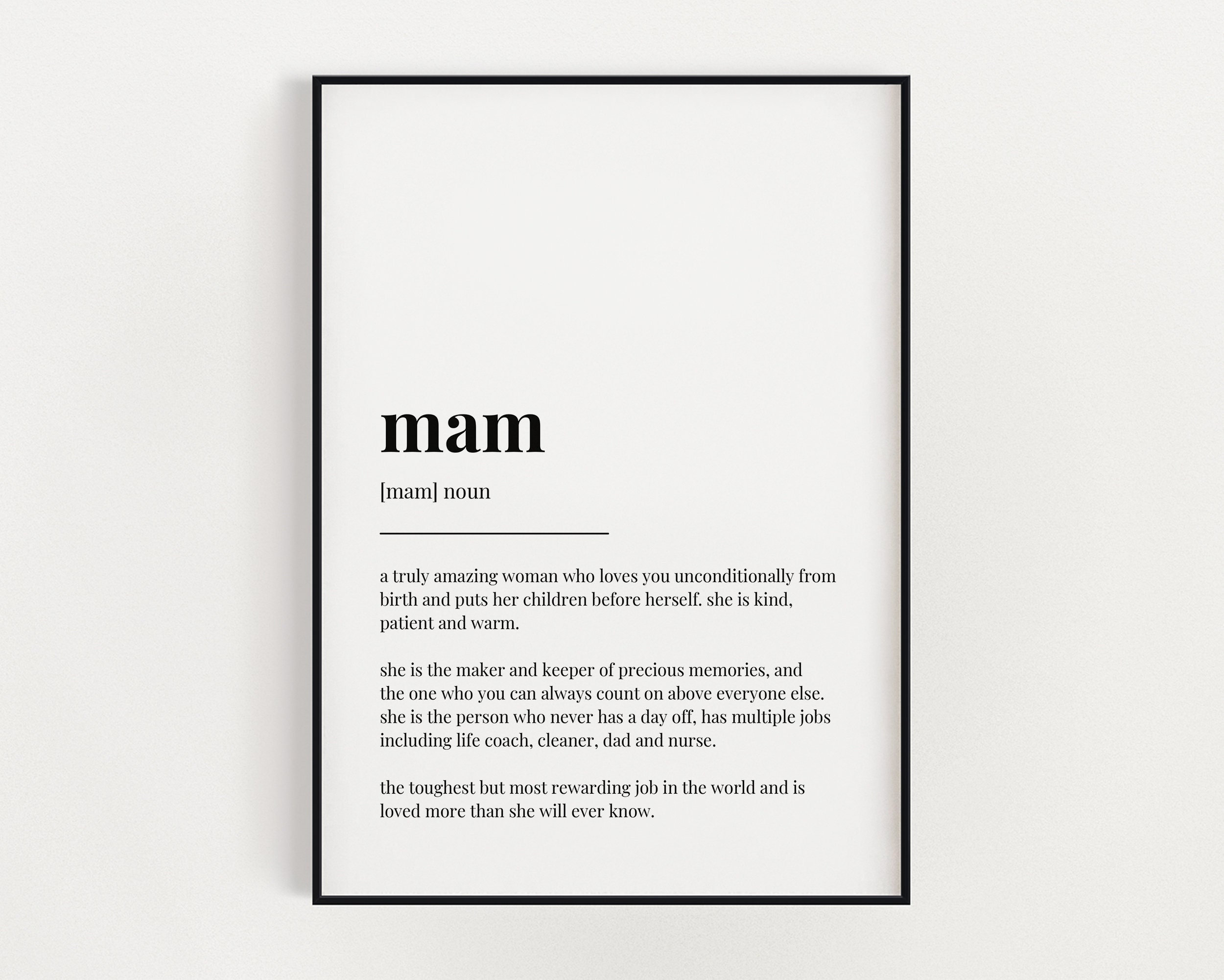 Mam Definition Meaning Printable Wall Art Wall Decor | Etsy