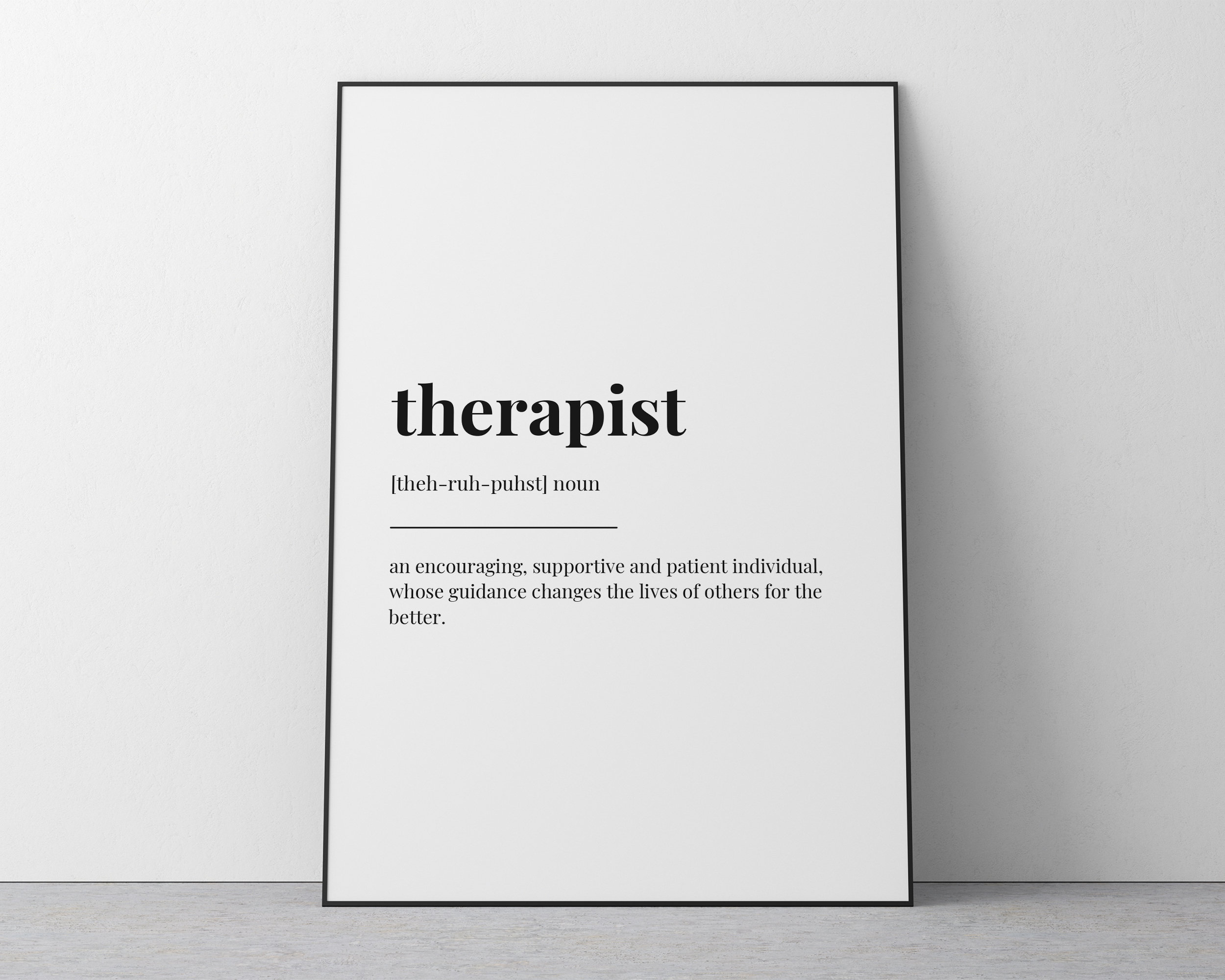 THERAPIST DEFINITION PRINT Wall Art Print Definition Print | Etsy UK