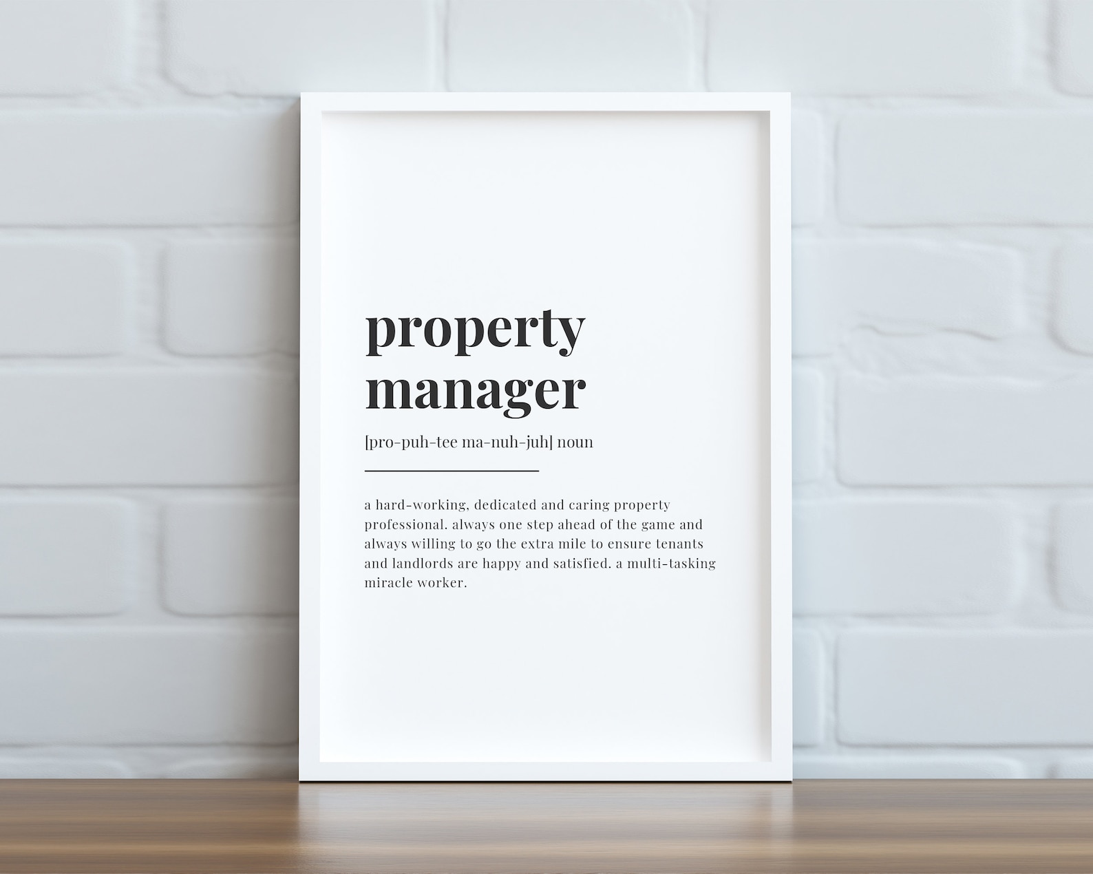 PROPERTY MANAGER MEANING, Printable Wall Art, Caretaker Print ...