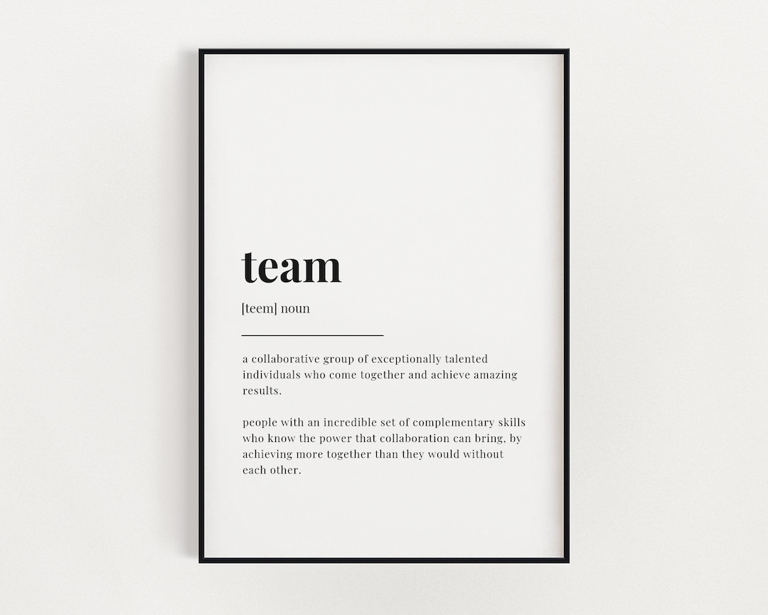 TEAM DEFINITION PRINT | Wall Art Print | Team Print | Definition Print ...