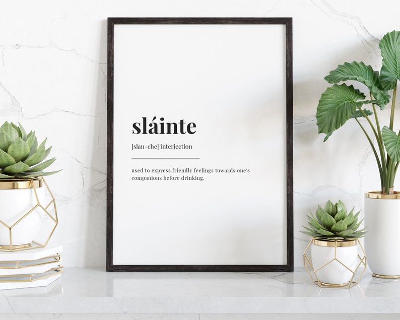Slainte Definition Meaning | Printable Wall Art | Wall Decor | Instant ...