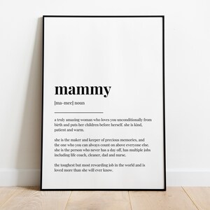 MAMMY DEFINITION PRINT | Mammy Quote | Mothers Day | Wall Decor | Gift ...
