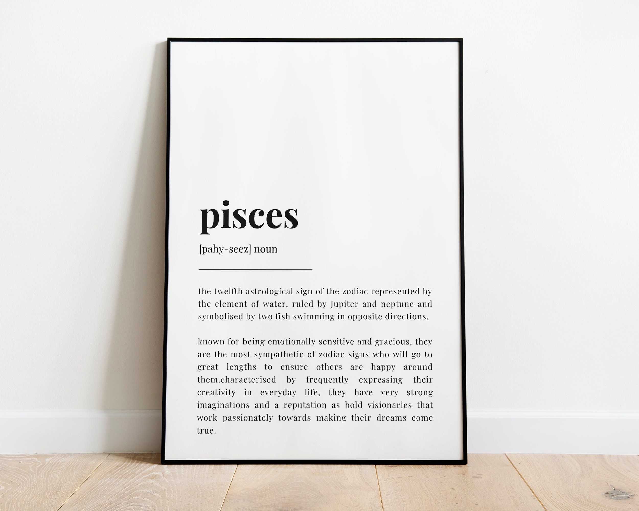 PISCES DEFINITION PRINT Wall Art Print Pisces Print Gift - Etsy