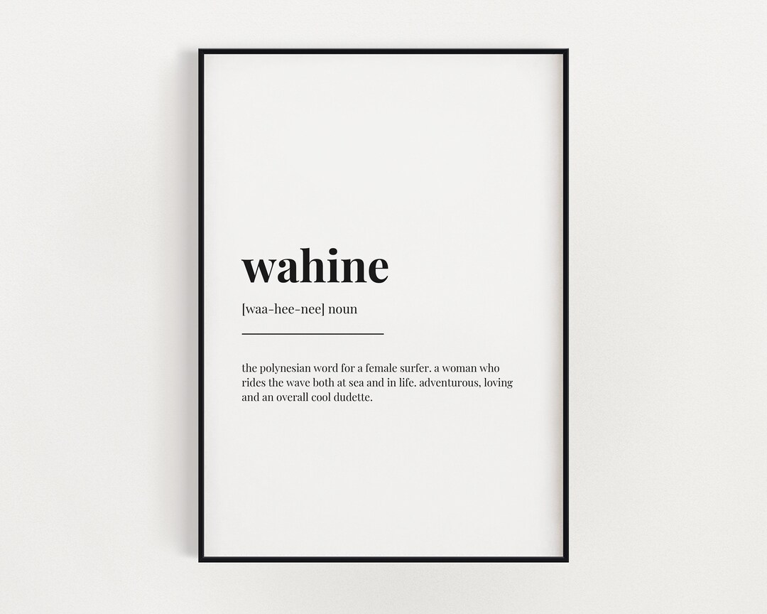 WAHINE DEFINITION PRINT, Wall Art Print, Quote Wall Art, Wall Decor ...