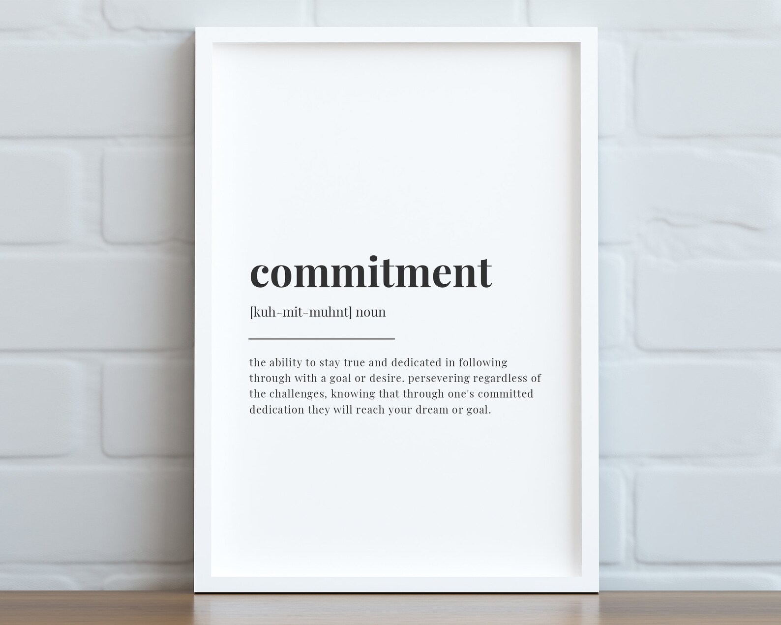COMMITMENT DEFINITION PRINT | Wall Art Print | Commitment Print ...