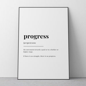 PROGRESS DEFINITION PRINT | Wall Art Print | Progress Print ...