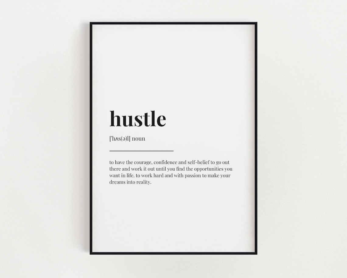 HUSTLE DEFINITION MEANING | Printable Wall Art | Motivational Print ...