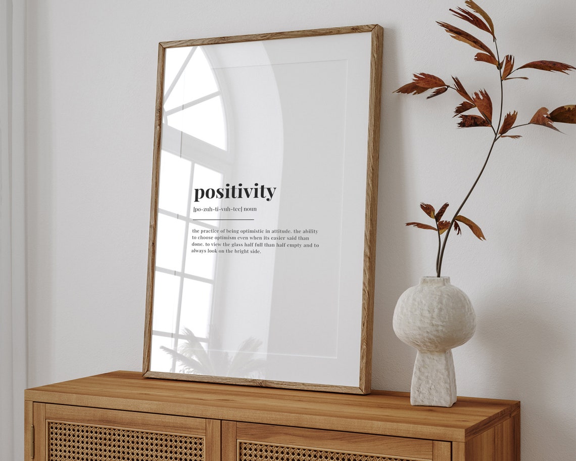 Positivity Definition Meaning Printable Wall Art Wall | Etsy