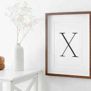 Letter X Typography Wall Art | Letter X Wall Art Print | Home Decor ...