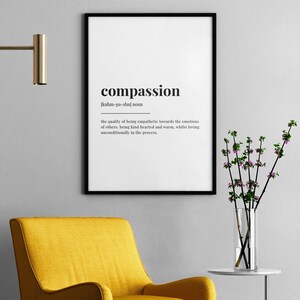 COMPASSION DEFINITION MEANING | Printable Wall Art | Compassion Print ...
