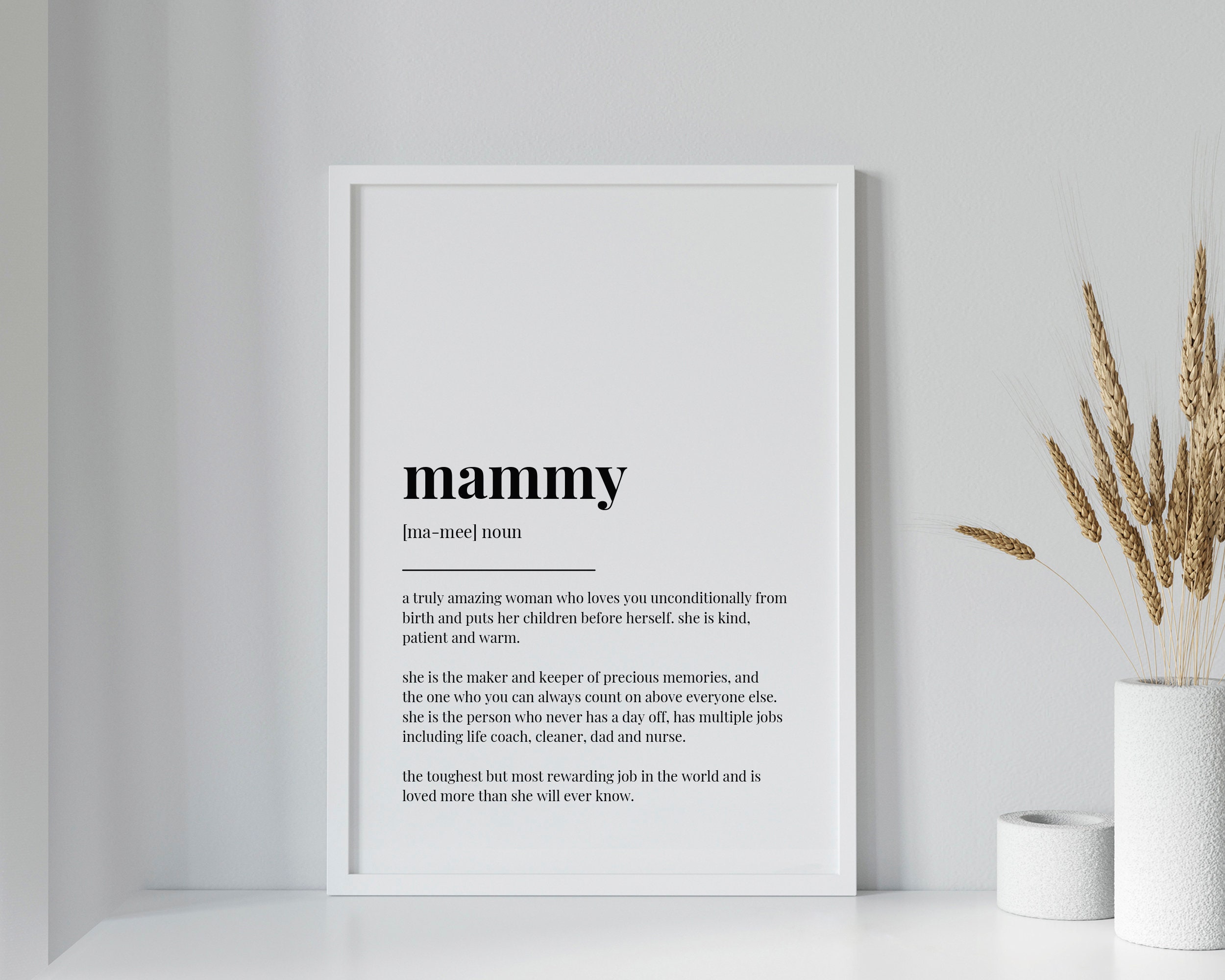MAMMY DEFINITION PRINT | Mammy Quote | Mothers Day | Wall Decor | Gift ...