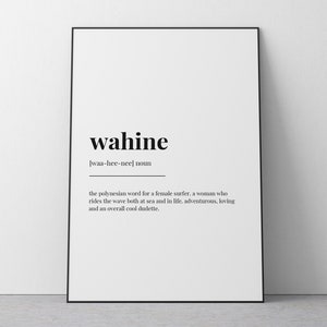 WAHINE DEFINITION MEANING | Digital Download | Printable Wall Art ...