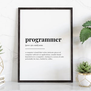 Instant Download Printable Wall Art, Programmer Definition Meaning ...